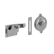 Intersteel WC-overslag met bocht en tekst "vrij / messing | GYZS