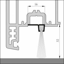 Ellen Ellen tochtprofiel dorpelprofiel met borstel aluminium IBS-90-32 ...